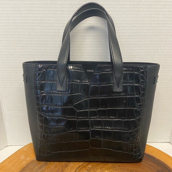 Vince | Bags | Vince Croc Embossed Zippered Leather Tote | Poshmark